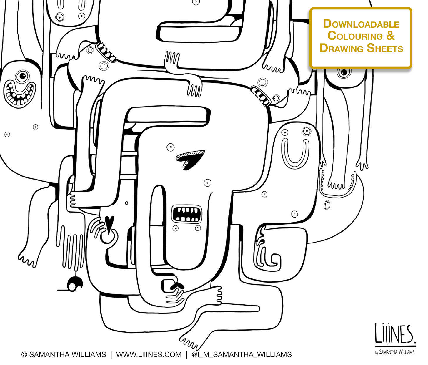 Monster Mash Mandala - Downloadable colouring & drawing sheets – Liiines